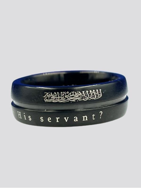Black Tungsten Band with Kalima and Dua Engravings for Men - Mundri Jewelrs